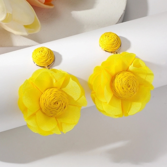Jewelry | New Camilla Yellow Flower Dangle Earrings | Poshmark